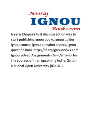 Ignou solved assignments | DOCX