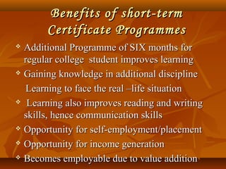Ignou value addition courses for employment skills | PPT