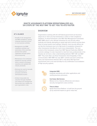Ignyte assurance platform NIST RMF datasheet. | PDF