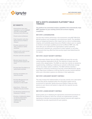 Ignyte assurance platform NIST RMF datasheet. | PDF