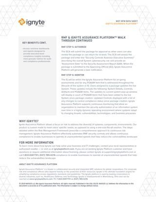 Ignyte assurance platform NIST RMF datasheet. | PDF