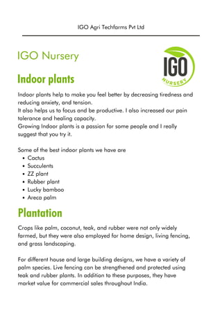 Best Polyhouse Company In India - IGO Agritech farms | PDF