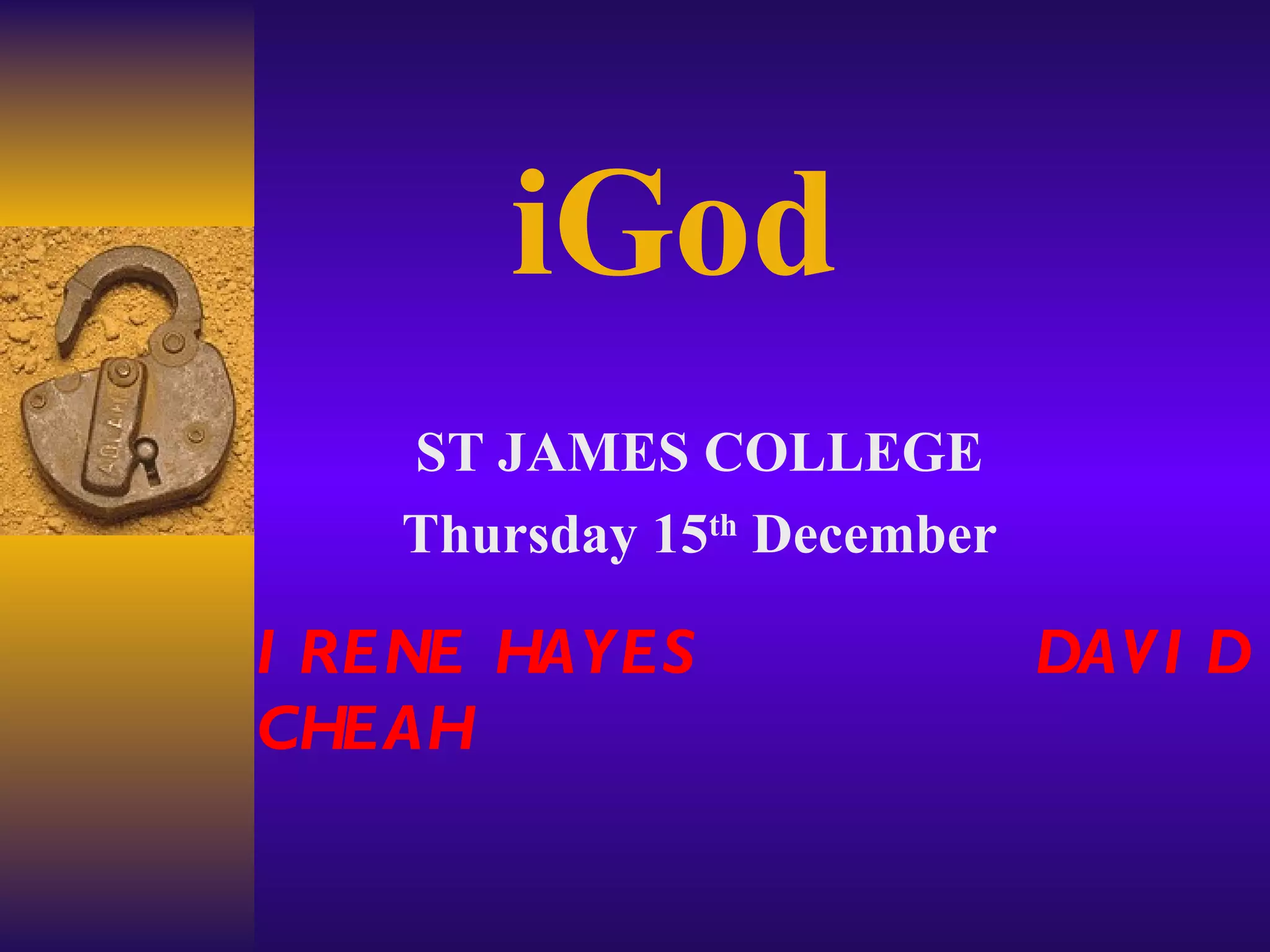 I god presentation | PPT