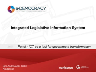 [2011] Integrated Legislation Information Management System - Igor ...