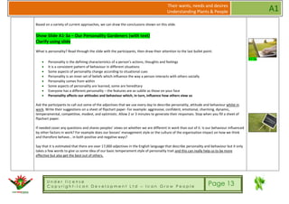 IGP Sample Trainers Notes - Managing Personalities | PDF