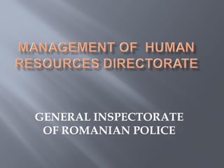 IGPR - Romanian Police | PPT