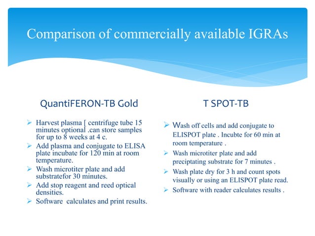 IGRA / TUBERCULIN SKIN TEST. | PPTX | Infectious Diseases | Diseases ...