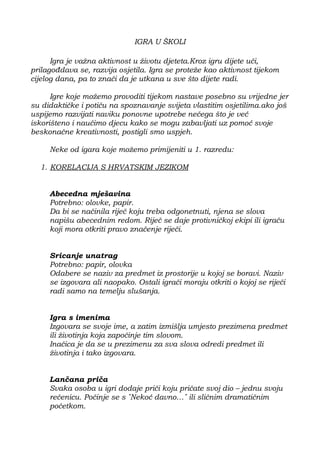 Igra u skoli hj | PDF