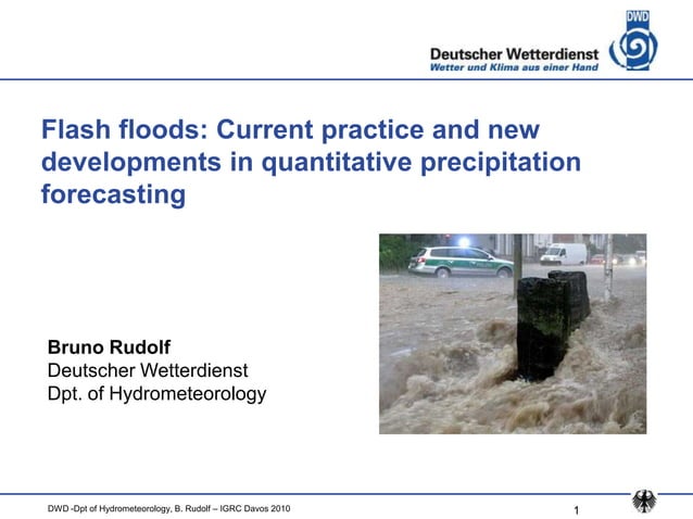Flash floods: Current practice and new developments in quantitative ...