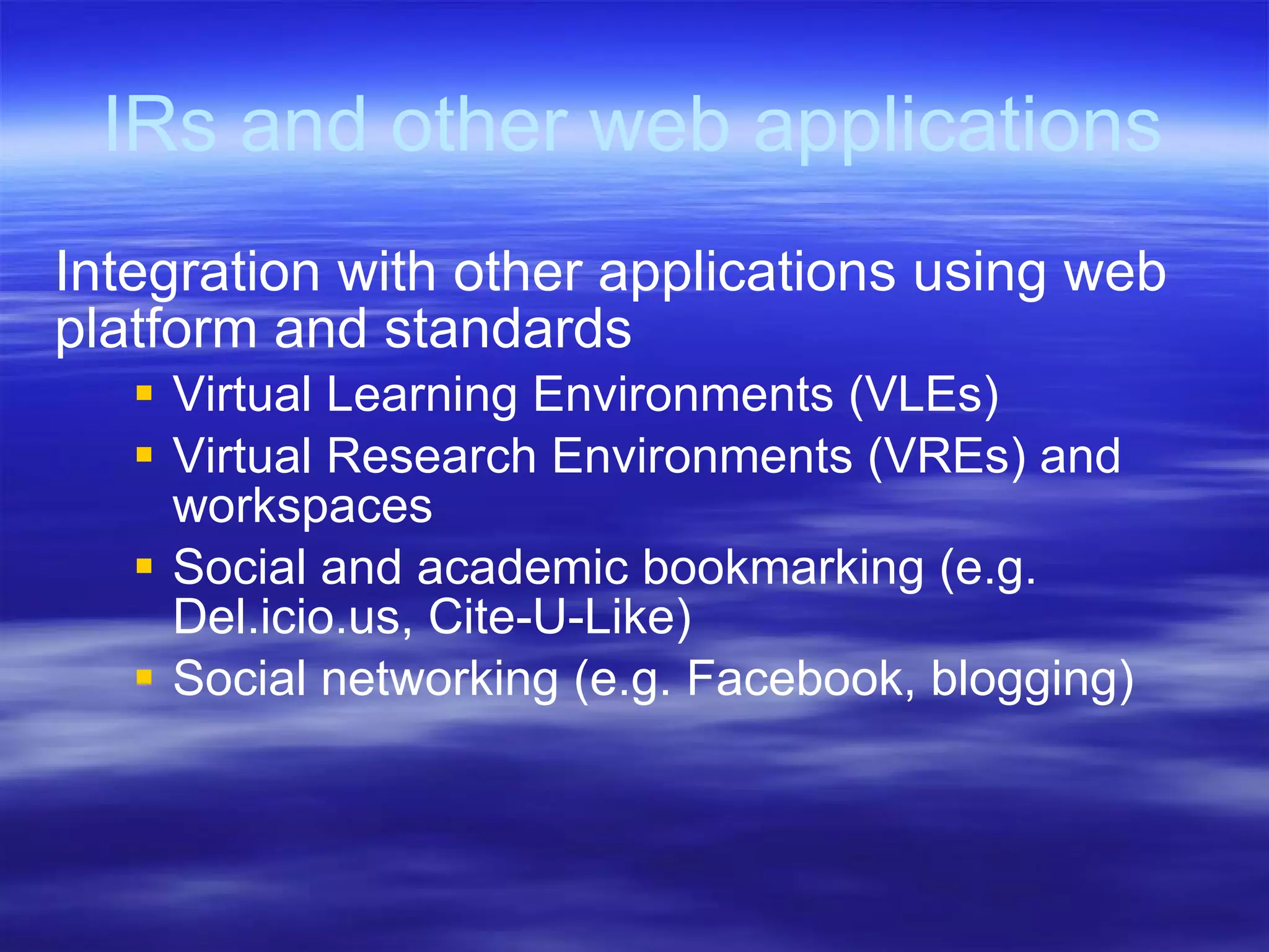 Bluffer's Guide to Institutional Repositories | PPT