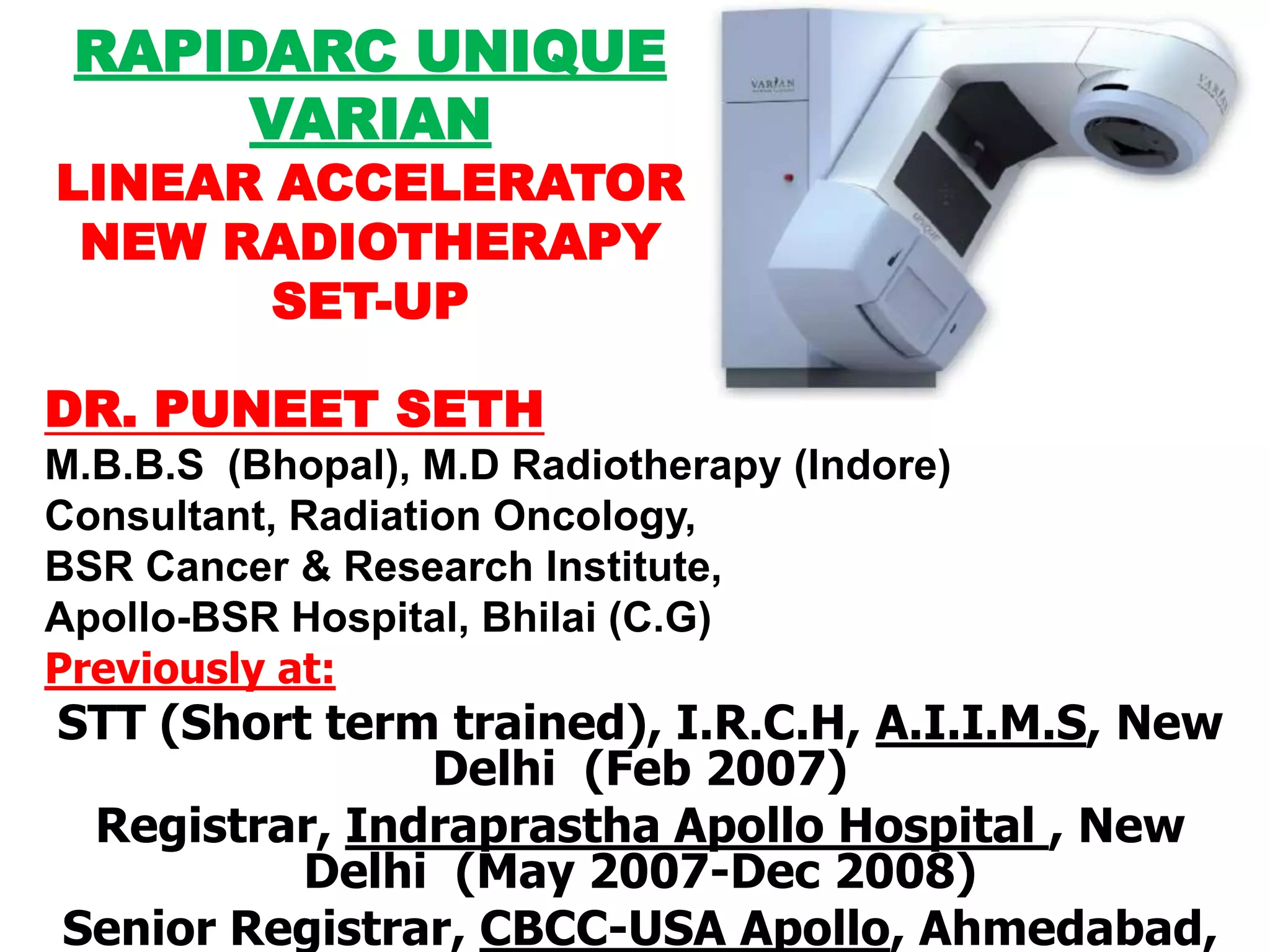 RAPIDARC- NEW ERA IN RADIOTHERAPY | PPTX