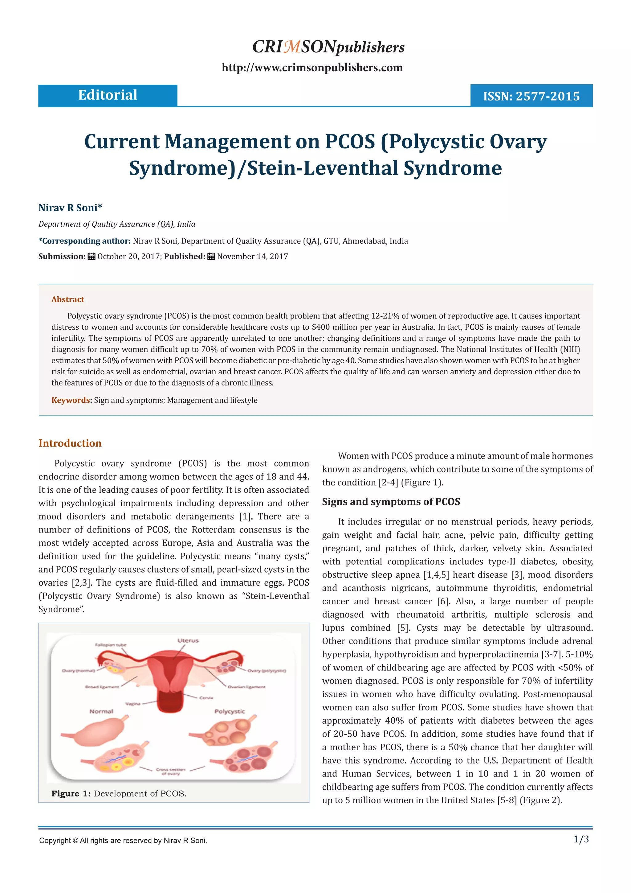 Current Management on PCOS (Polycystic Ovary Syndrome)/Stein-Leventhal ...