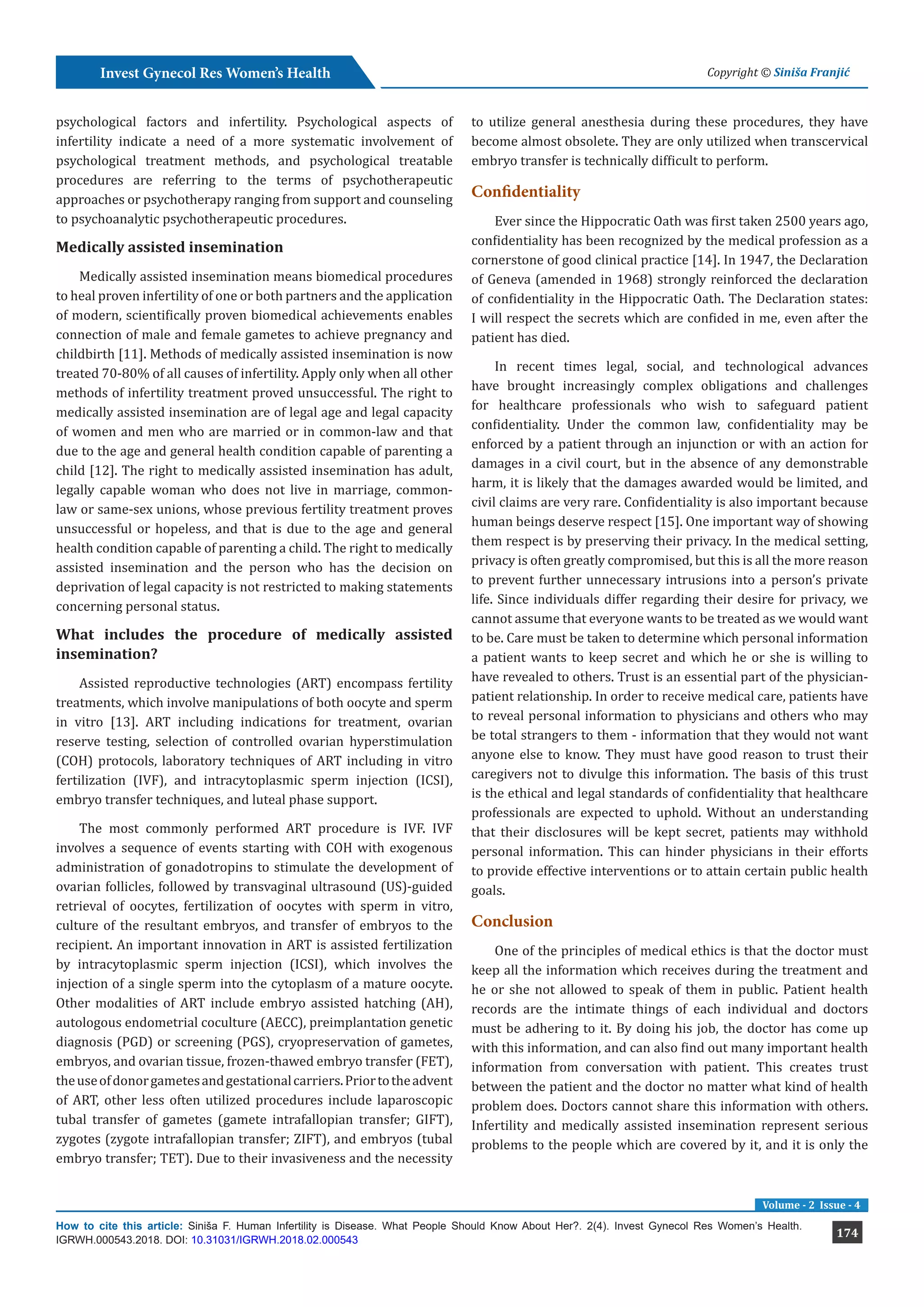 Human Infertility is Disease. What People Should Know About Her? | PDF