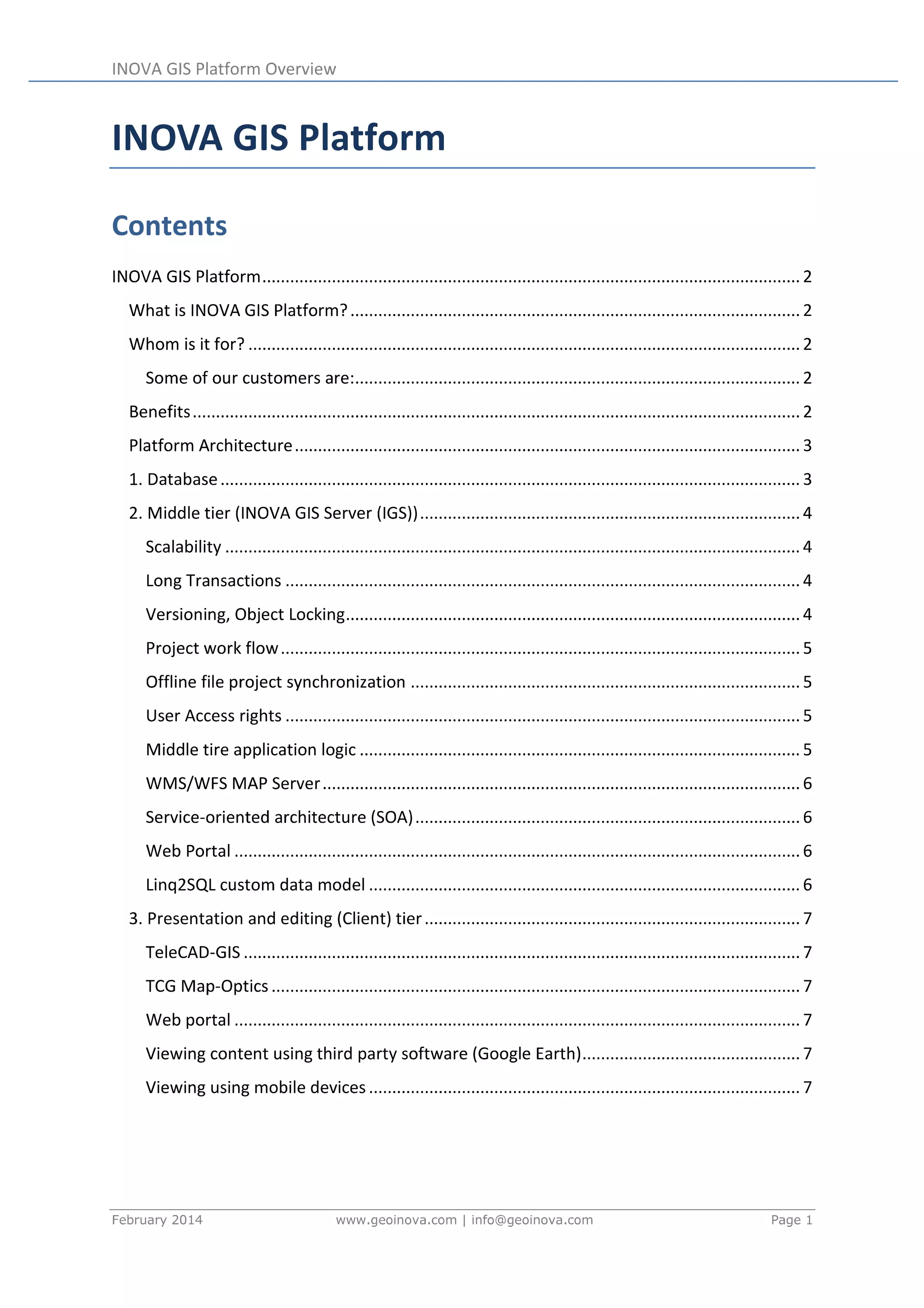 TeleCAD-GIS & IGS Platform | PDF