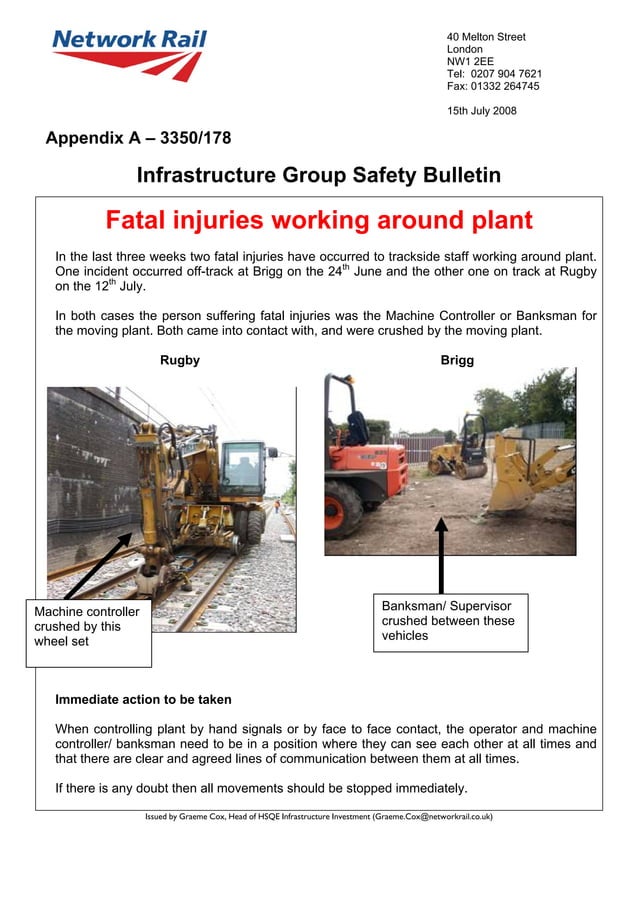 SAFETY ALERT | Ig safety bulletin 3350 178 machine controller ...