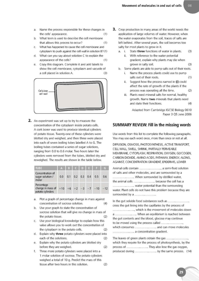 IGCSE Cambridge Examinations - Biology 0610 - resources - Revision ...