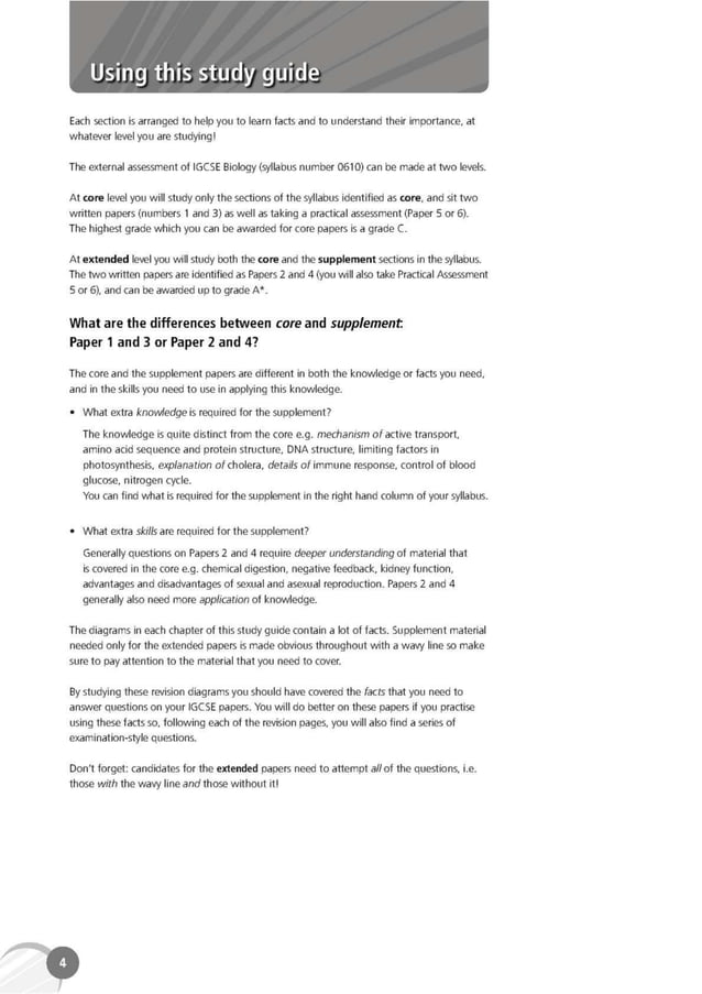 IGCSE Cambridge Examinations - Biology 0610 - resources - Revision ...
