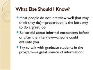 Igspp -graduate admission interviews | PPT