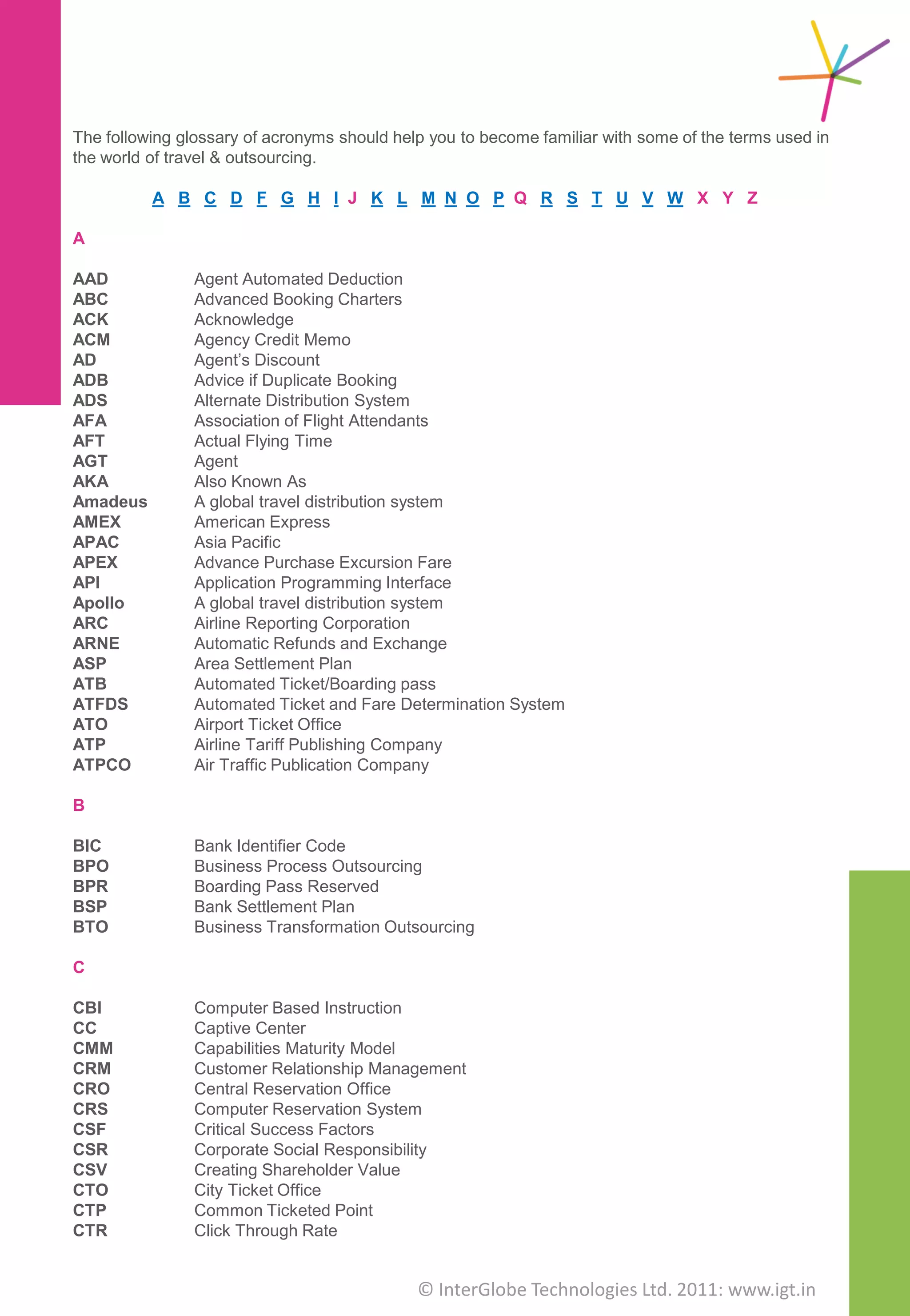 Little black book of travel acronyms | PDF