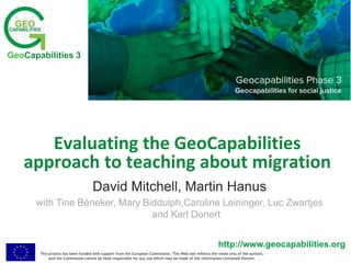 Evaluating the GeoCapabilities approach to teaching about migration | PPT