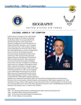 124 Fighter Wing Welcome Packet | PDF