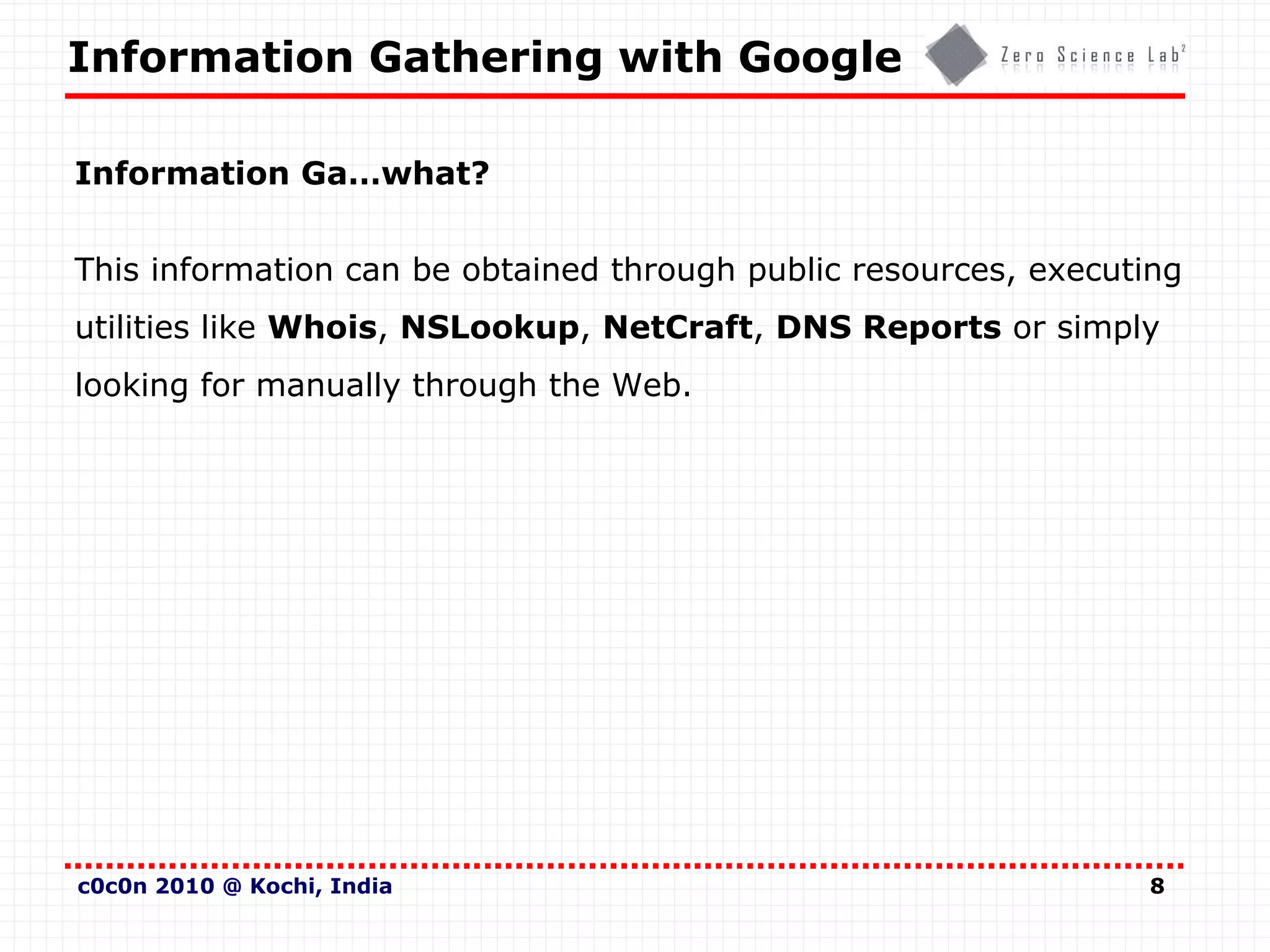 Information Gathering With Google | PPS