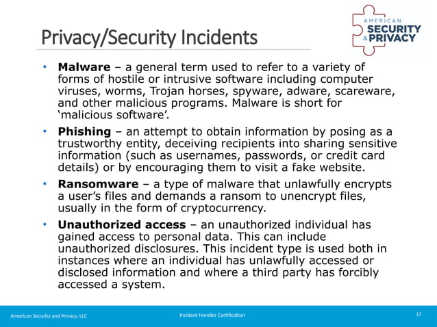 IH - Privacy Incidents - Module 4 Powerpoint Presentation.pptx