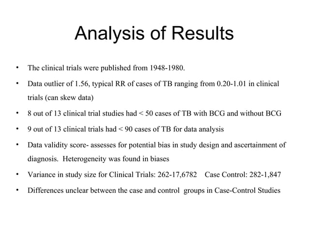 BCG effectiveness in preventing TB | PPT | Infectious Diseases ...