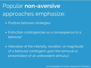Successful Non-Aversive Autism Treatment Strategies | PDF