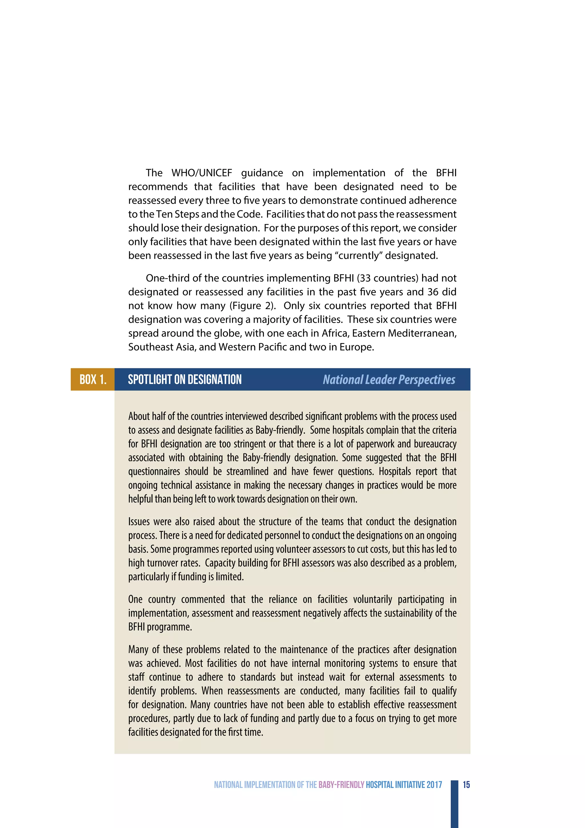 BFHI - Baby Friendly Hospital Initiativa: national implementation 2017 ...