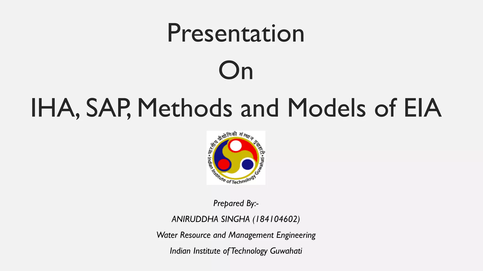 Iha, sap, methods and models of eia | PDF