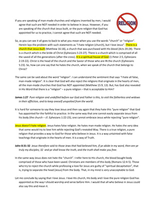 I hate the church but love jesus | PDF