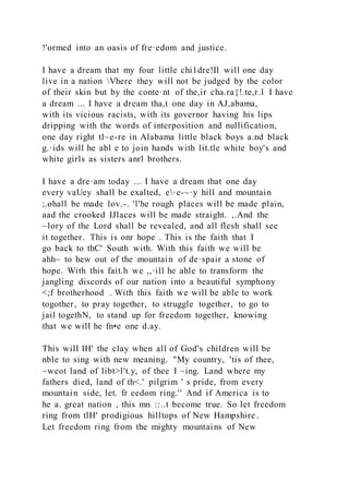 I HAVE A DREAM ... (Copyright 1963, MARTIN LtrTHER KING, | DOCX