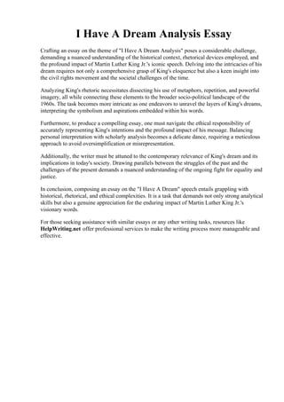 I Have A Dream Analysis Essay.pdf