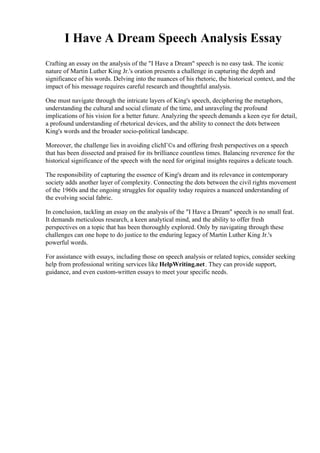 I Have A Dream Speech Analysis Essay.pdf