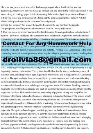 I have an assignment which is called Technology project where I will.pdf