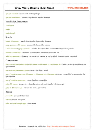 Linux command line cheatsheet | PDF