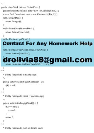 I have a stack in Java populated with integers. Im trying to compa.pdf