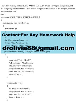 I have been working on this ROCK, PAPER, SCISSORS project for the pa.pdf