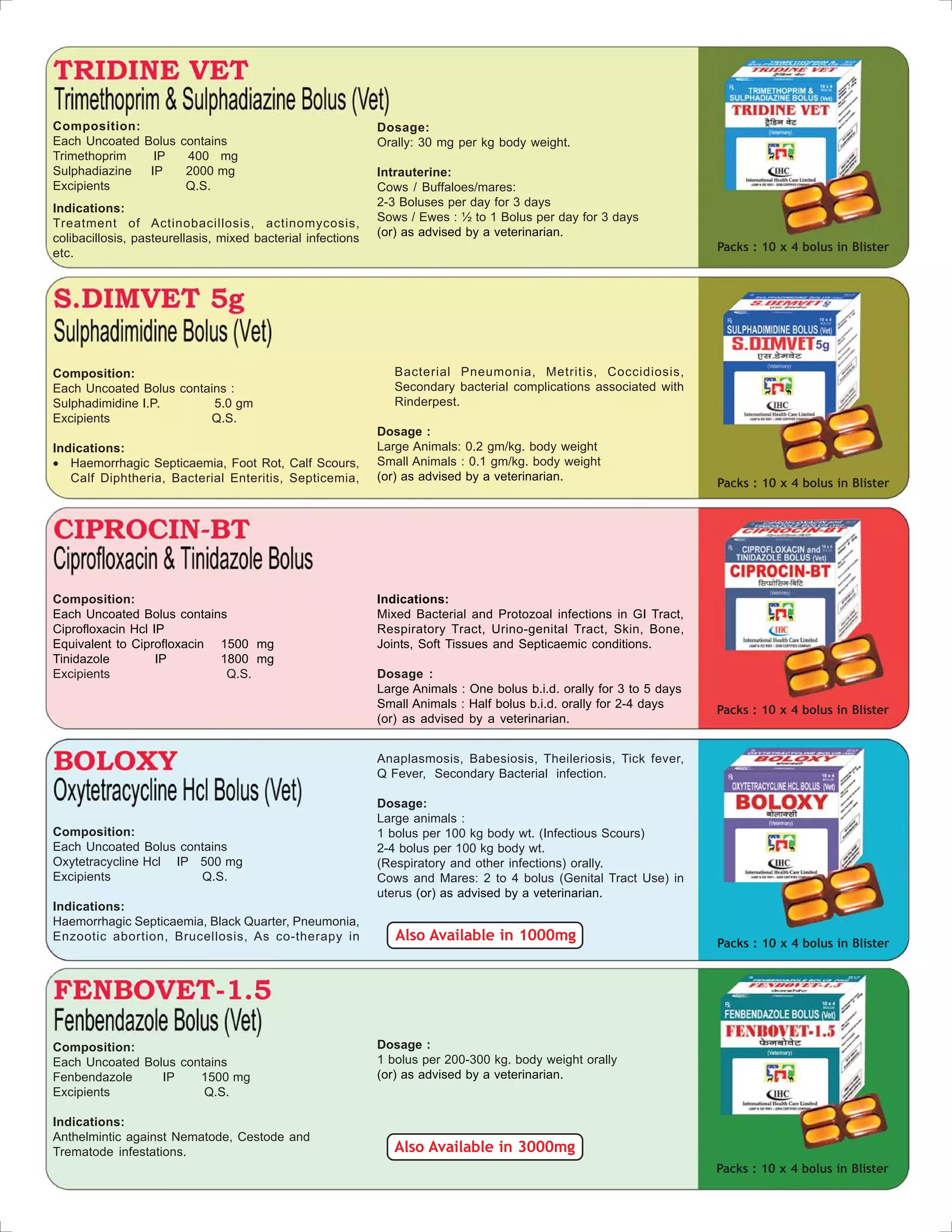 Ihc veterinary treatment catalogue | PDF