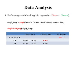 Logistic Regression in Case-Control Study | PPT