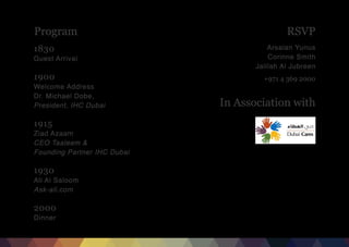 IHC Gala Dinner 2013 Invitation | PDF
