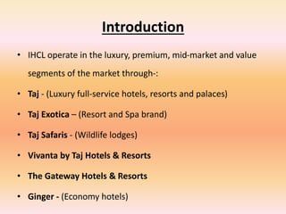 Indian Hotels Company Limited (IHCL) by Bidhu B Mishra | PPTX