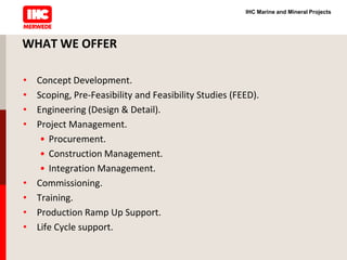 IHC Marine and Mineral Projects - Introduction | PDF | Business ...