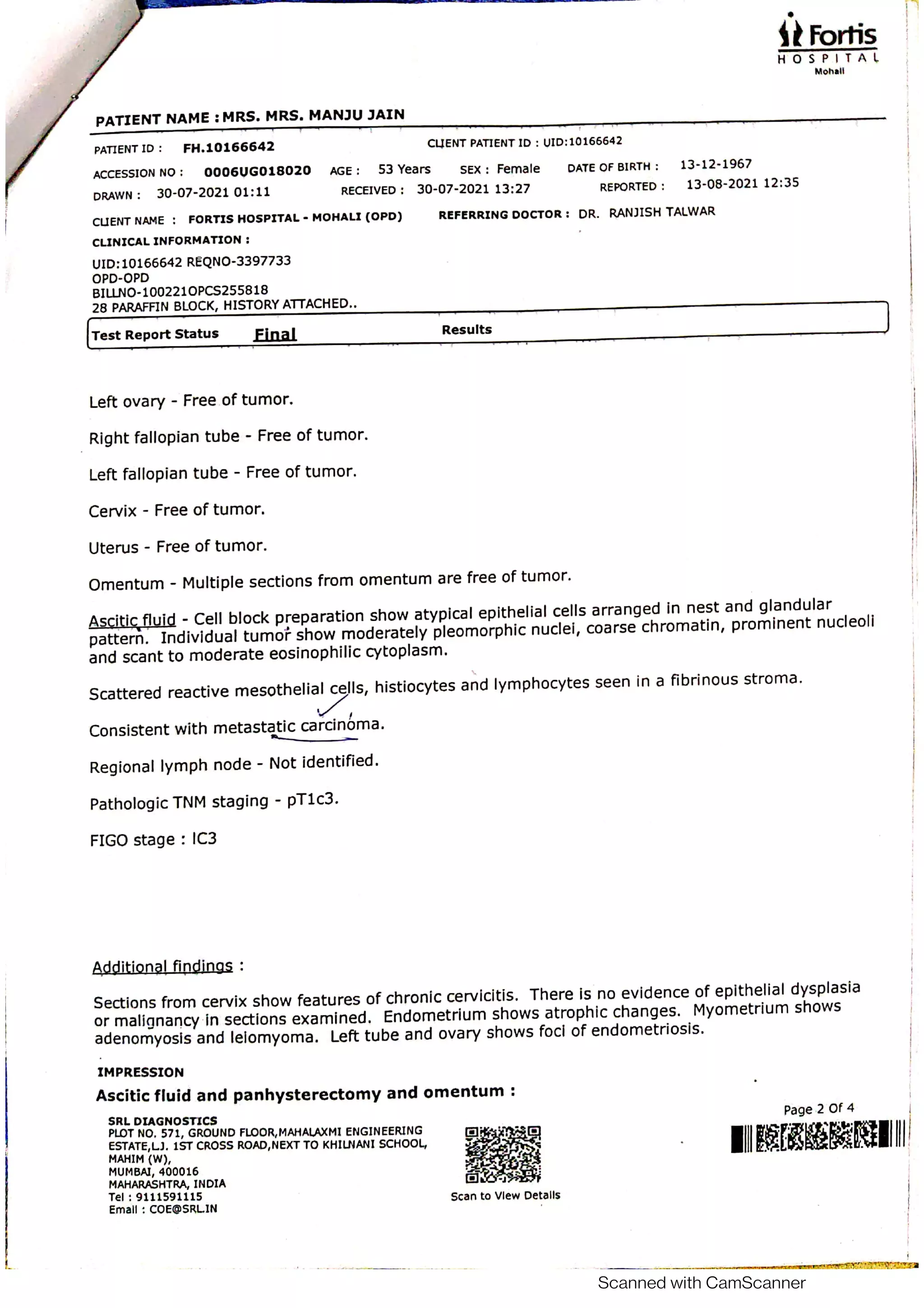 Ihc report biopsy | PDF