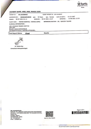 Ihc report biopsy | PDF
