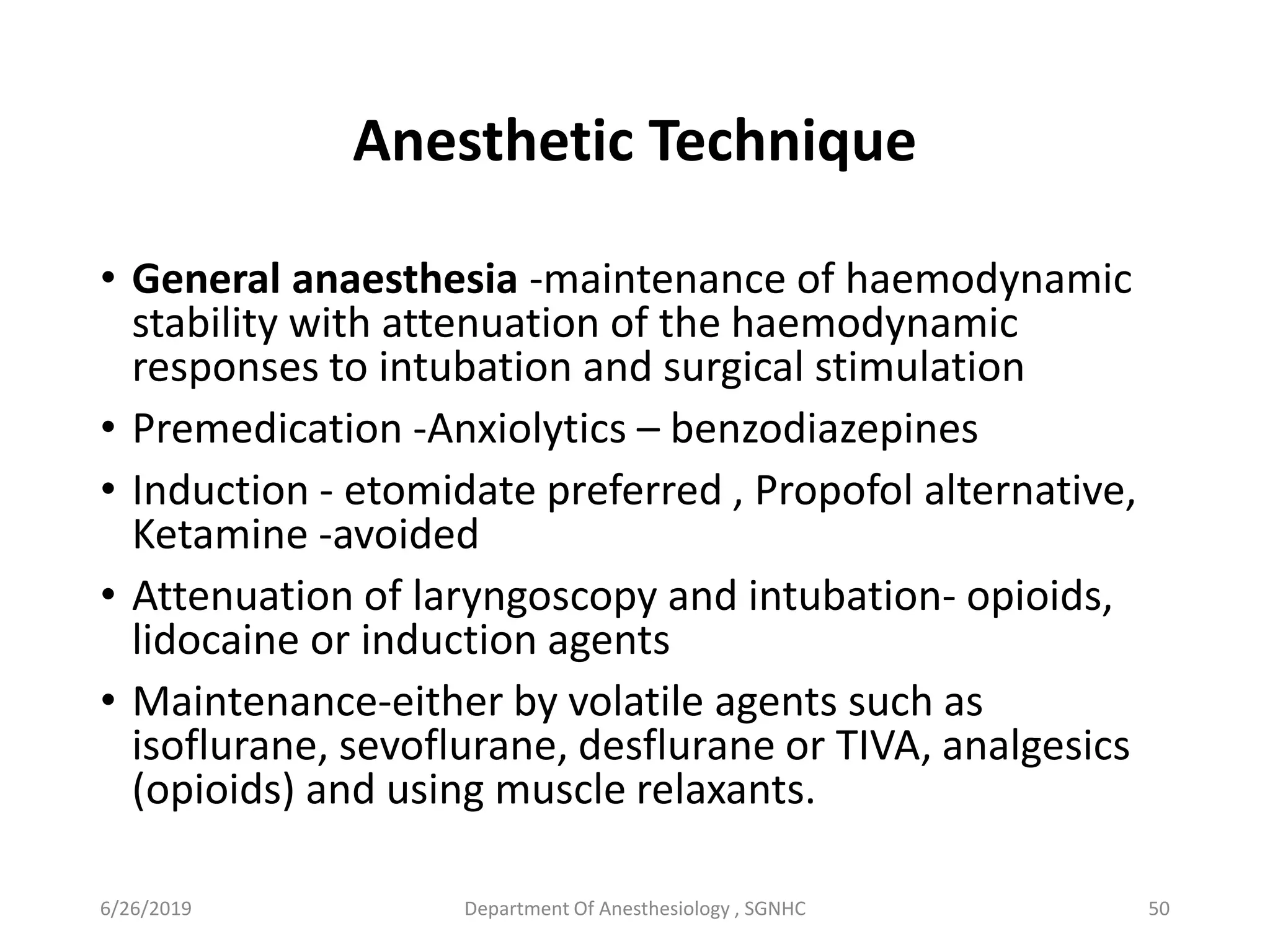 Ischemic heart disease and anesthetic management | PDF