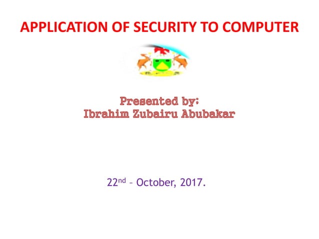 Application of security computer | PPT