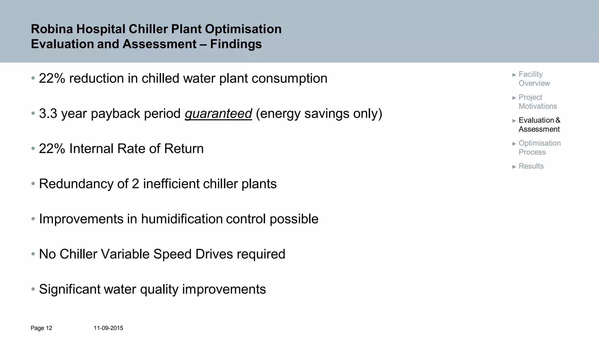 IHEA Robina Hospital Chiller Plant Optimisation | PDF