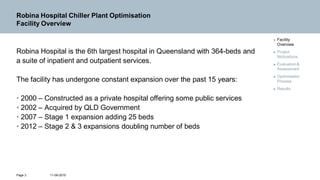 IHEA Robina Hospital Chiller Plant Optimisation | PDF